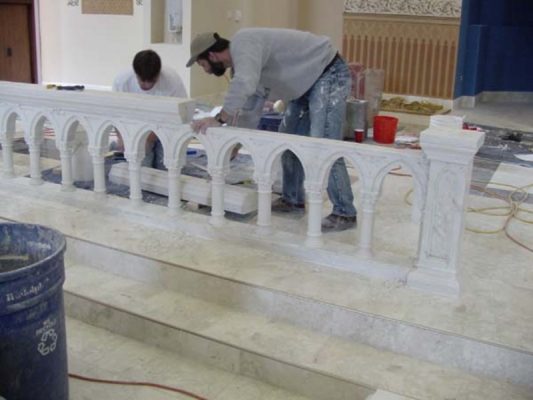 New Marble Gothic Altar Rail - King Richards