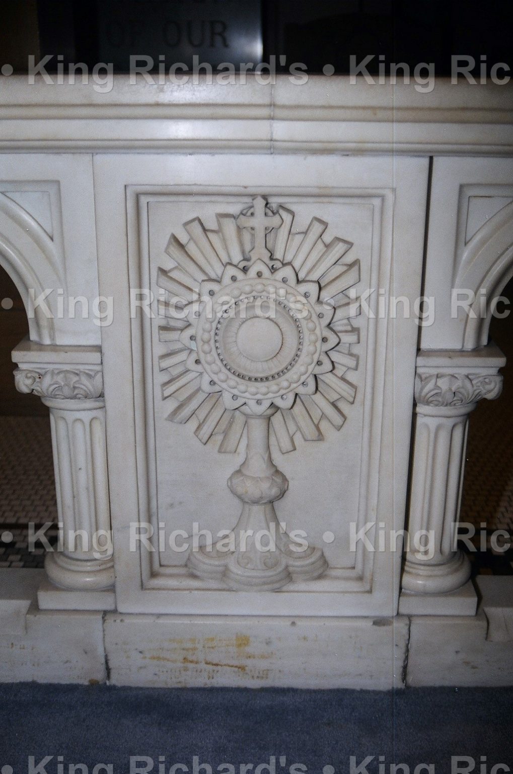 Romanesque Marble Altar Railing with High Relief Panels - King Richards
