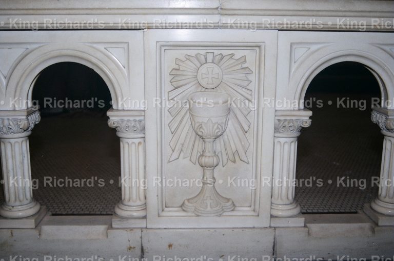 Romanesque Marble Altar Railing with High Relief Panels - King Richards