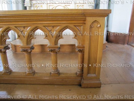 Very fine hand carved antique Gothic oak altar railing with gates ...