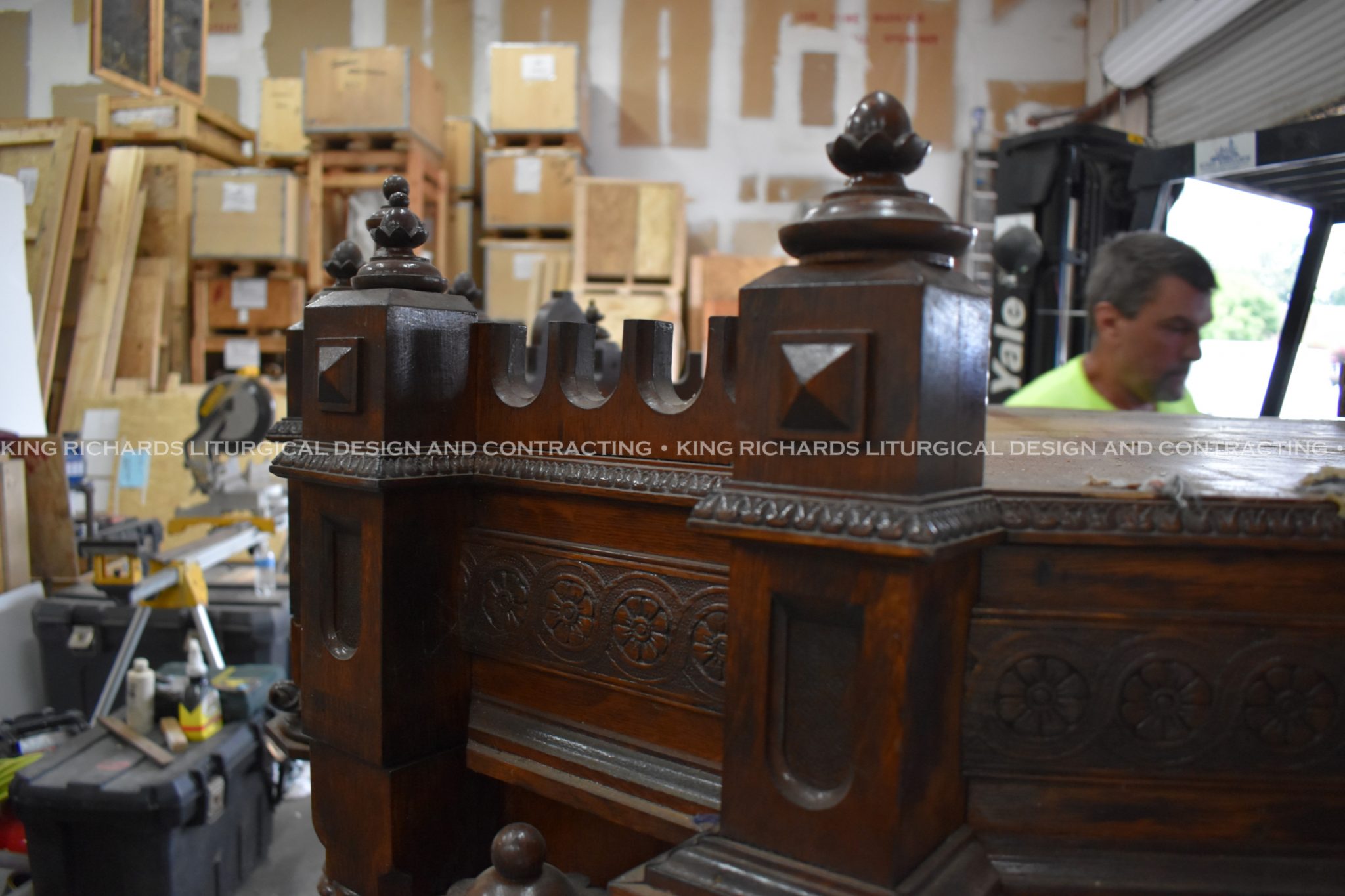 Hand Carved Wood Pulpit with Four Evangelists - King Richards